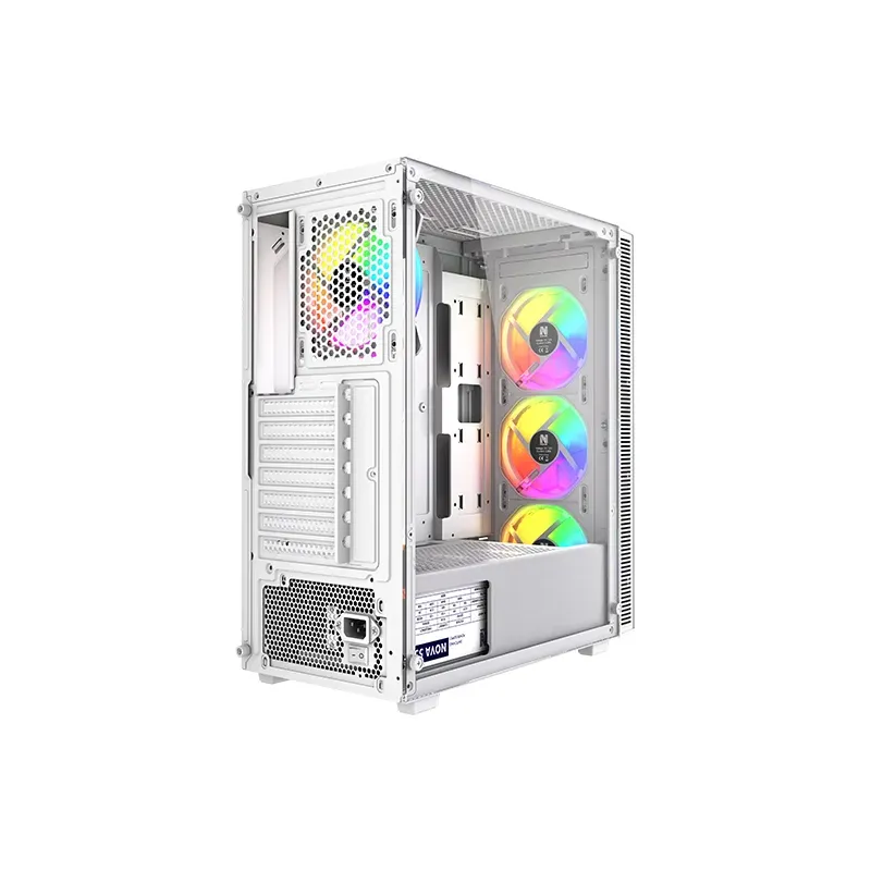 NOVA VANDAL V2 Blanc + NOVA 550W BRONZE - Boîtier Gamer avec Alimentation