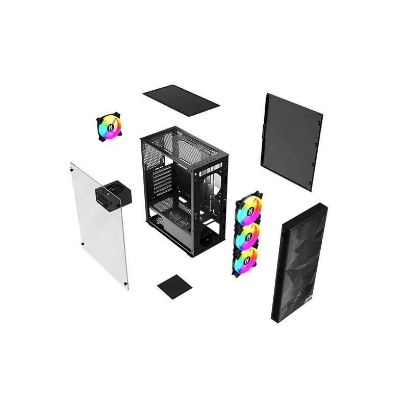 NOVA VANDAL V2 Noir + NOVA 550W BRONZE - Boîtier Gamer avec Alimentation