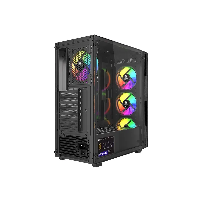 NOVA VANDAL V2 Noir + NOVA 550W BRONZE - Boîtier Gamer avec Alimentation