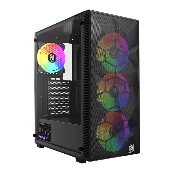 NOVA VANDAL V2 Noir + NOVA 550W BRONZE - Boîtier Gamer avec Alimentation