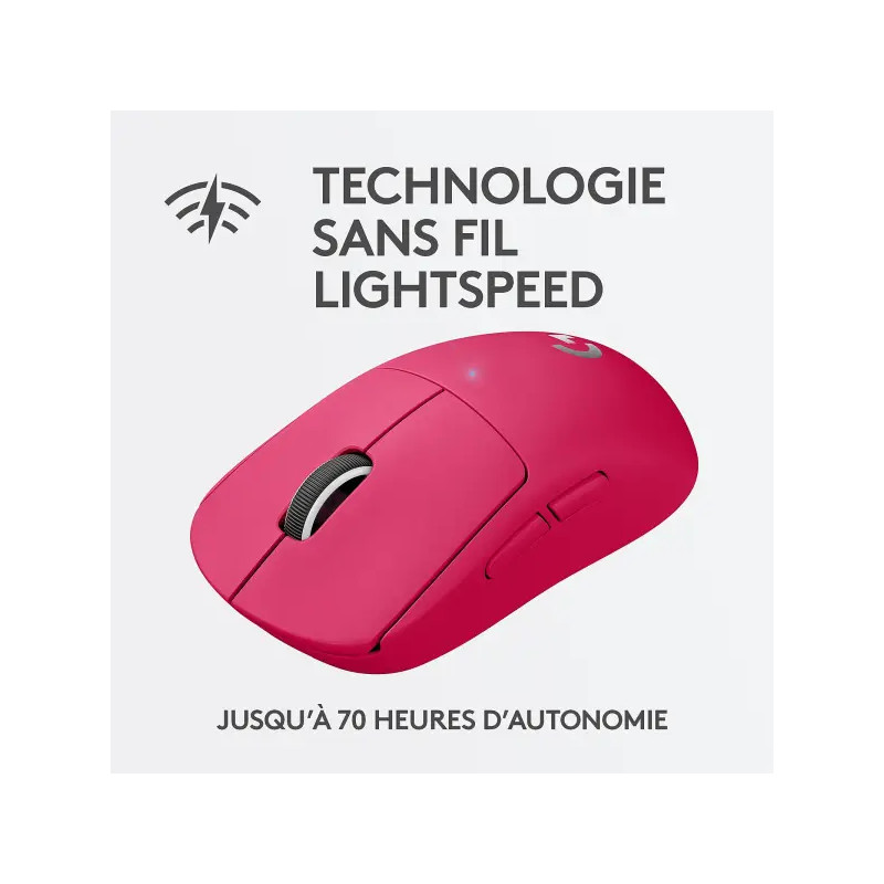 Logitech Wireless Gaming Pro X Superlight Magenta - Souris