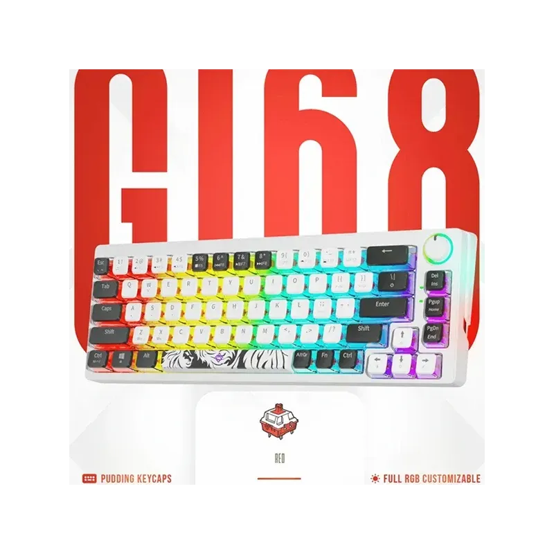 M4G GOLDEN LION GI68 RGB Blanc - Clavier Gamer
