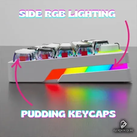 M4G GOLDEN LION GI68 RGB Blanc - Clavier Gamer